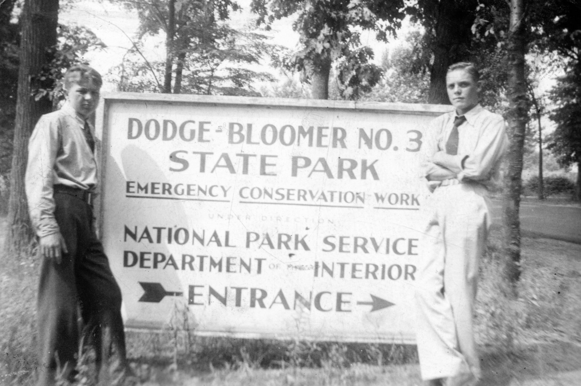 Camp Sign, Anthony Sitar on left