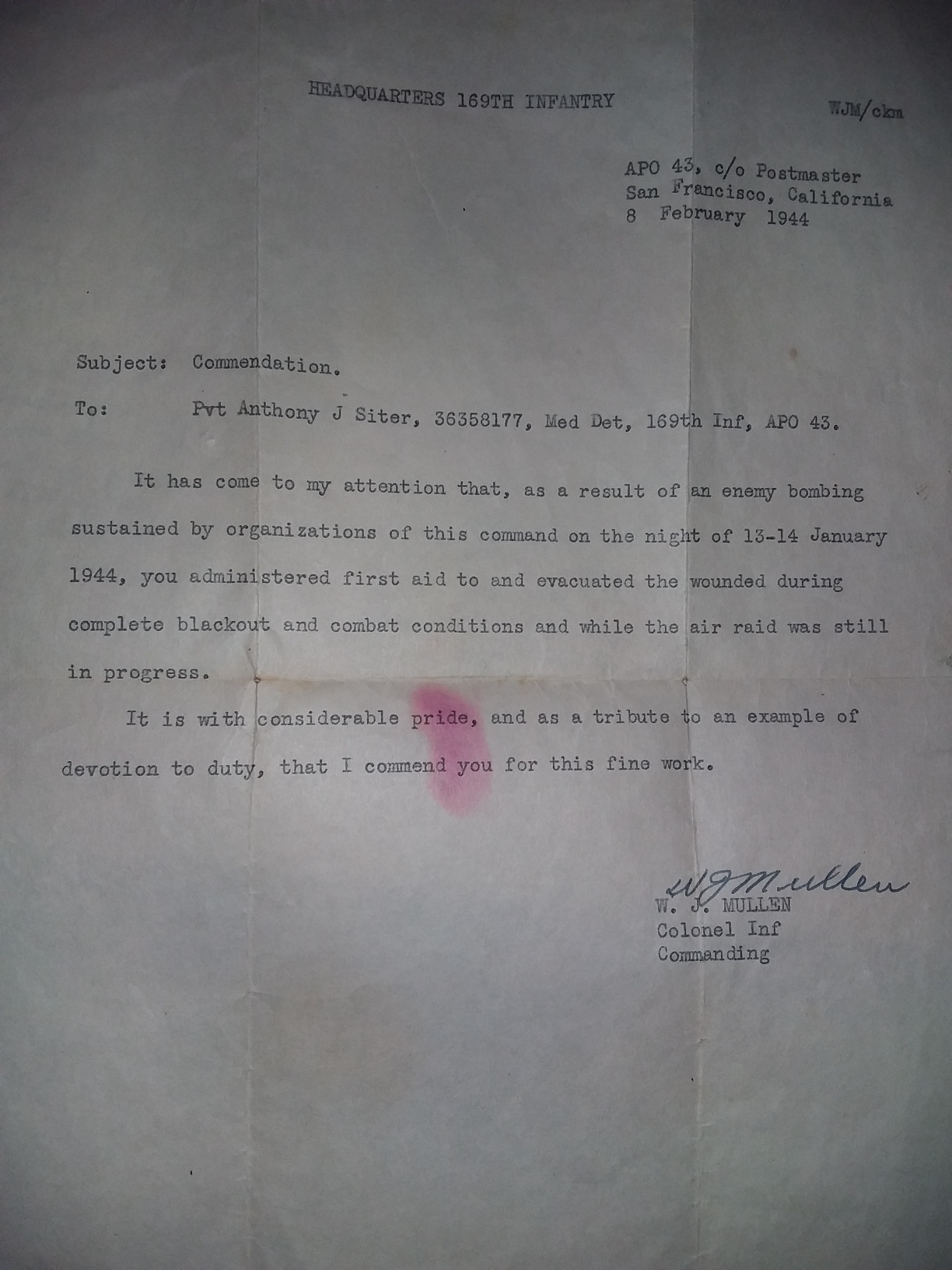 Letter of Commendation
